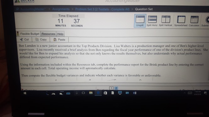 Solved Problem Set 3 Assigned Testlet 2 of 2 Flexible Budget | Chegg.com Solved Problem Set 3 Assigned Testlet 2 of 2 Flexible Budget | Chegg.com