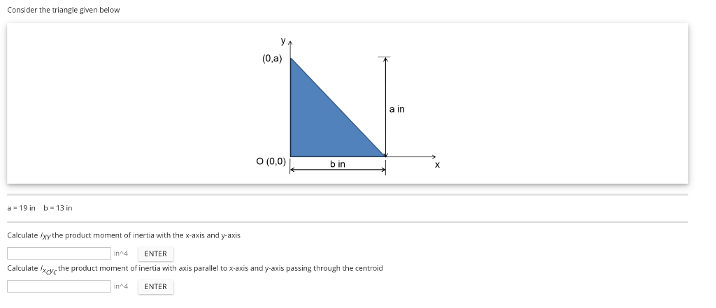 Solved Consider the triangle given below a = 19 in b = 13 | Chegg.com