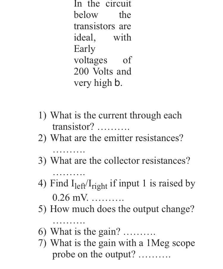 Solved In the circuit below the transistors are ideal, with | Chegg.com