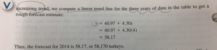Solved How can I calculate Linear trend line for three years | Chegg.com