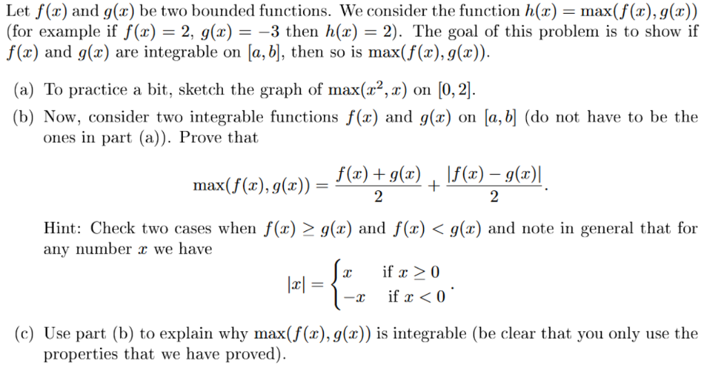 Solved Let F X And G X Be Two Bounded Functions We