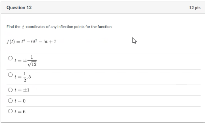 Solved Find the t coordinates of any inflection points for | Chegg.com