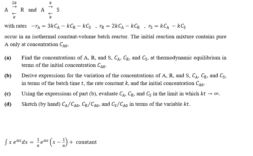 Solved 2k A R and AS occur in an isothermal constant-volume | Chegg.com