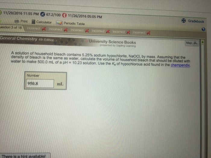 Solved A solution of household bleach contains 5.25% sodium | Chegg.com