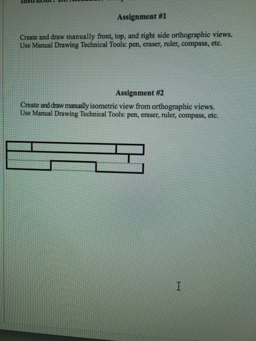 Solved Create and draw manually front, top, and right side | Chegg.com