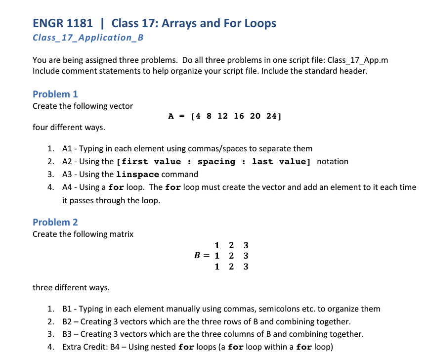 Solved Engr 1181class Class17applicationb C17 Arrays And 7761
