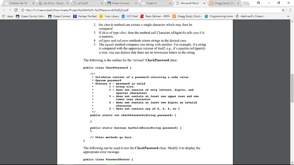 Solved In java he basically gave us a tester and code for | Chegg.com