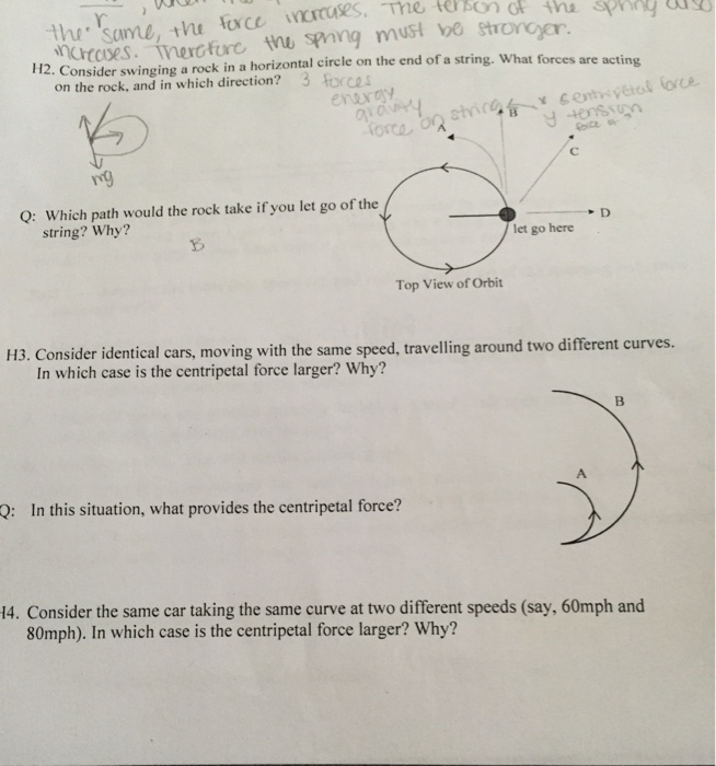 Solved physics homework questions. centripetal force?I need | Chegg.com