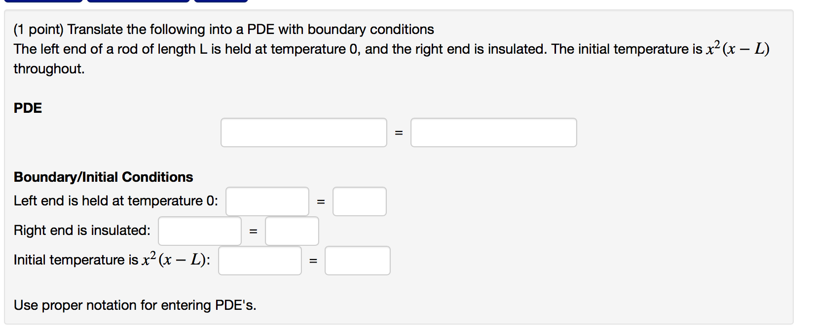 Solved Translate the following into a PDE with boundary | Chegg.com