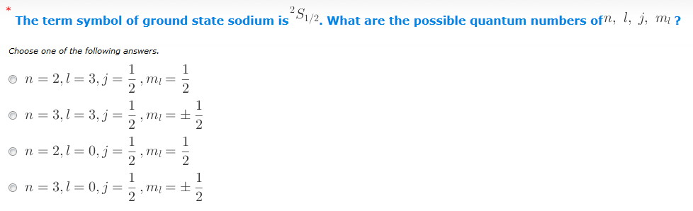 Solved The term symbol of ground state sodium is^2S_1/2. | Chegg.com