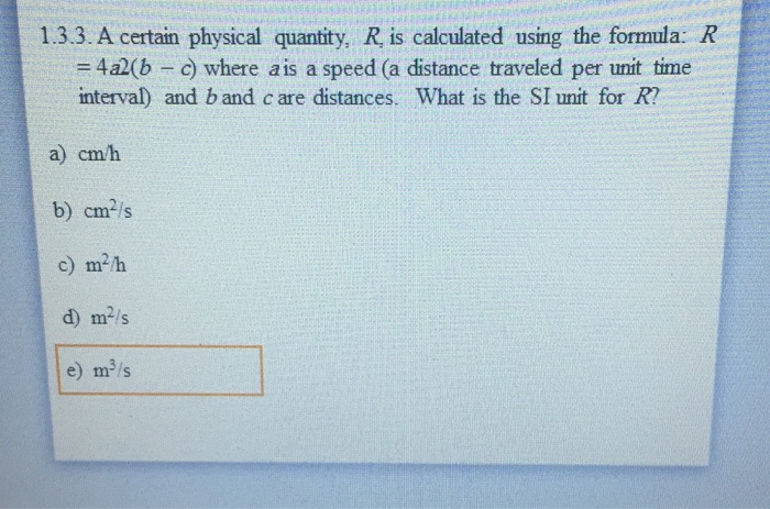 Solved A certain physical quantity, R, is calculated using | Chegg.com