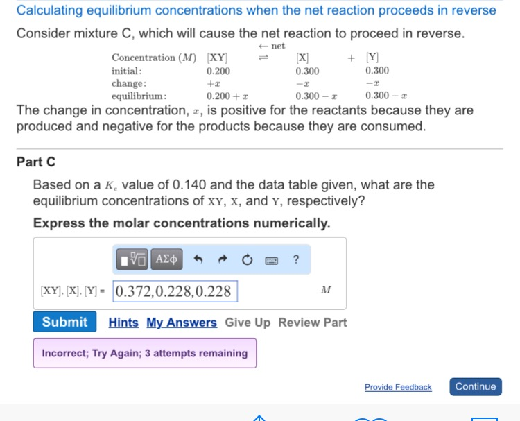 Solved Calculating equilibrium concentrations when the net | Chegg.com