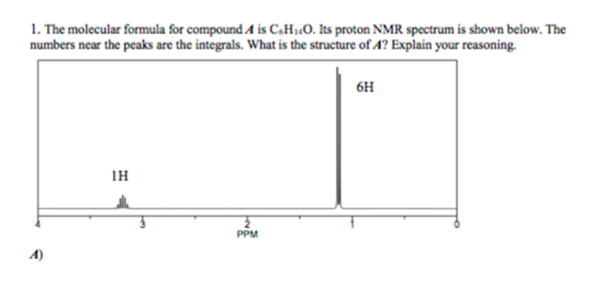 Solved The molecular formula for compound A is C_6H_14O. | Chegg.com