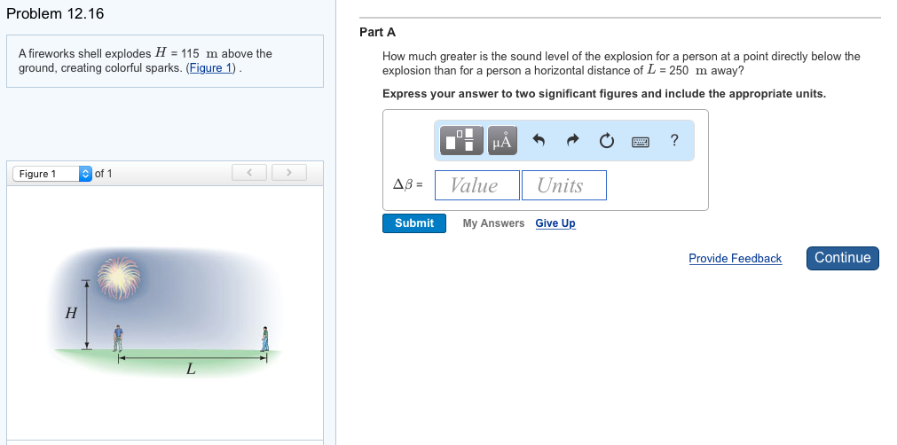 Solved Problem 12.16 Part A A fireworks shell explodes H = | Chegg.com