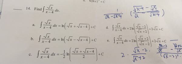 Solved Find integral SQUAREROOTx/x-4 dx Integral rootx/x - | Chegg.com