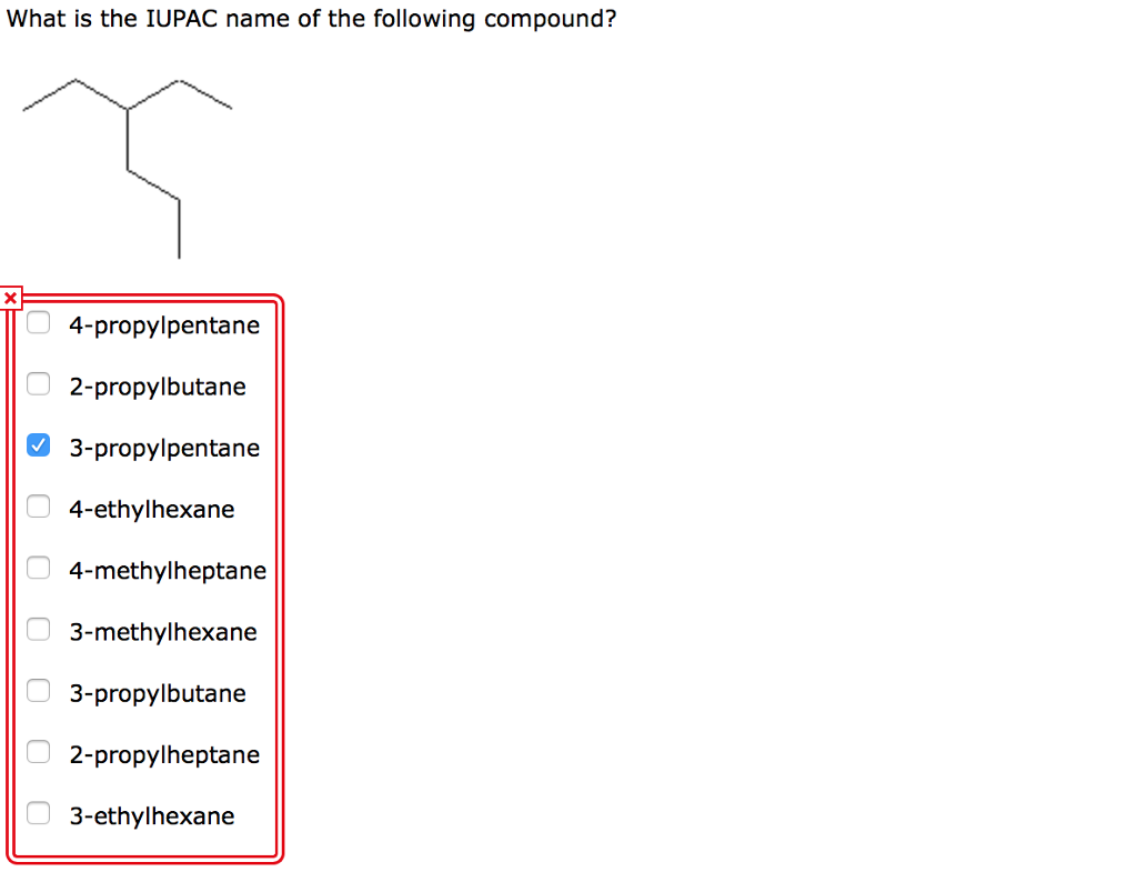 Solved What is the IUPAC name of the following compound? | Chegg.com
