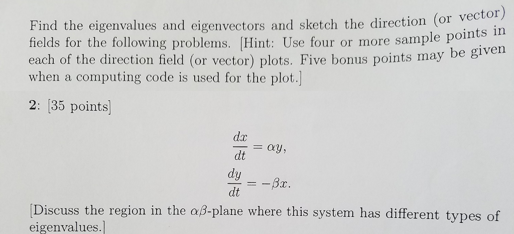 Solved Find the eigenvalues and eigenvectors and sketch the | Chegg.com