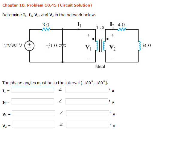 Solved Determine I1, I2, V1, and V2: in the network below. | Chegg.com