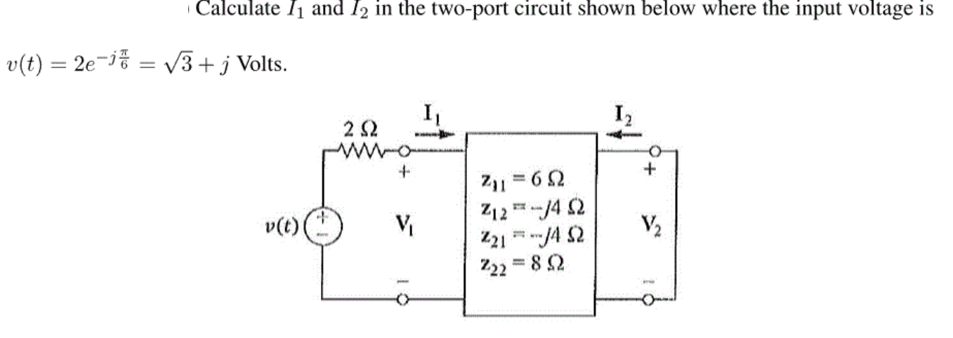 Solved Calculate I1 and I2 in the two-port circuit shown | Chegg.com