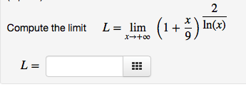 Solved Compute the limit L=lim (1+x) ln(x) Compute the limit | Chegg.com