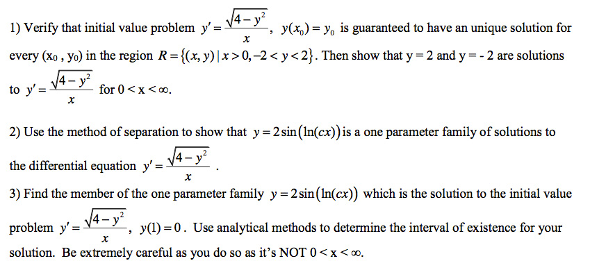 Solved Verify that initial value problem is guaranteed to | Chegg.com