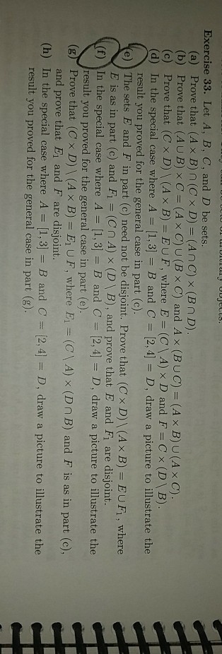 Solved Exercise 33. Let A, B, C, and D be sets. (a) Prove | Chegg.com