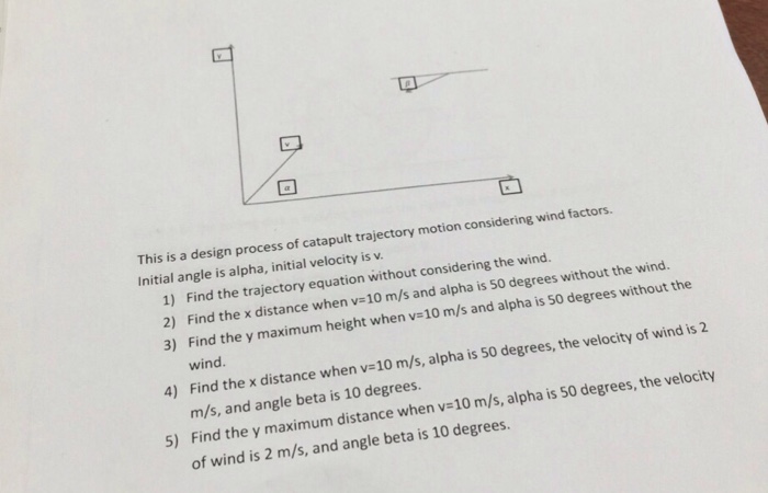 Solved This is a design process of catapult trajectory | Chegg.com