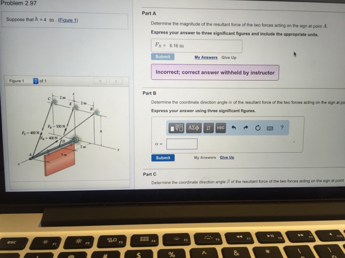 Solved Problem 2.97 Part A Suppose that h-4 m. (Figure 1) | Chegg.com