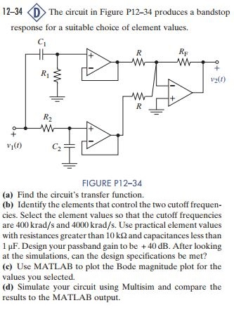 Solved 12-34D> The circuit in Figure P12-34 produces a | Chegg.com