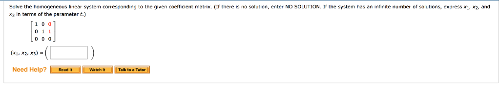 Solved Solve the homogeneous linear system corresponding to | Chegg.com