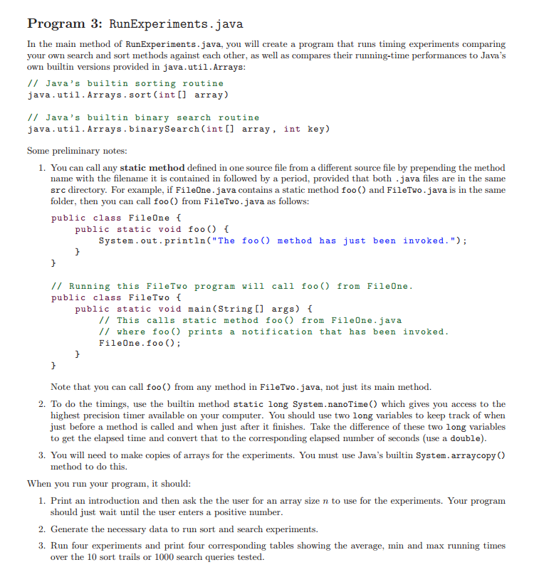 Solved Program 3.2: Experimental set up To generate the | Chegg.com