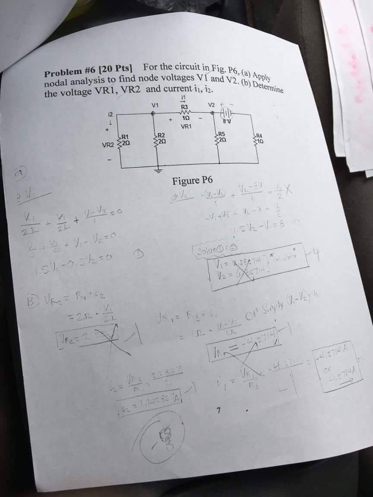 Solved For the circuit in Fig, P6, (a) Apply nodal analysis | Chegg.com