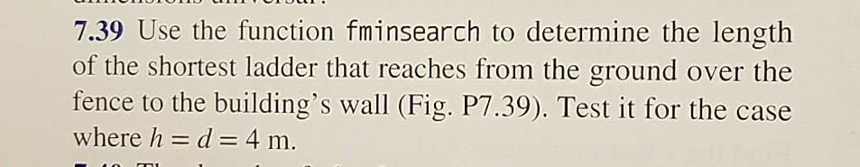 Solved 7.39 Use the function fminsearch to determine the | Chegg.com