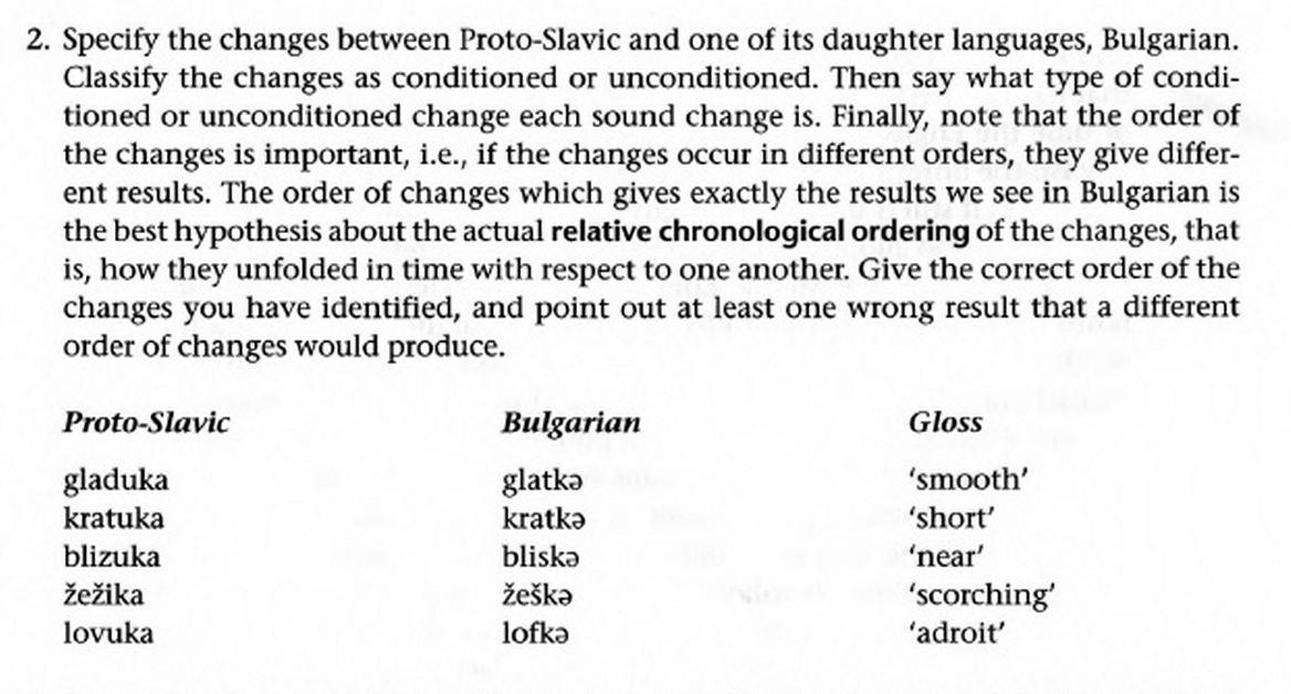 Specify the changes between Proto-Slavic and one of | Chegg.com