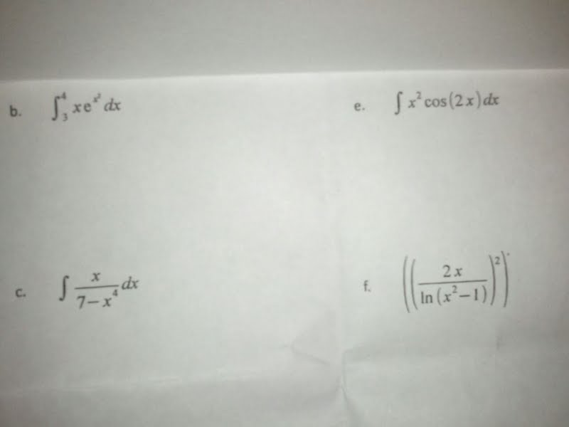 Solved xe x 2 dx x2 cos(2x)dx | Chegg.com