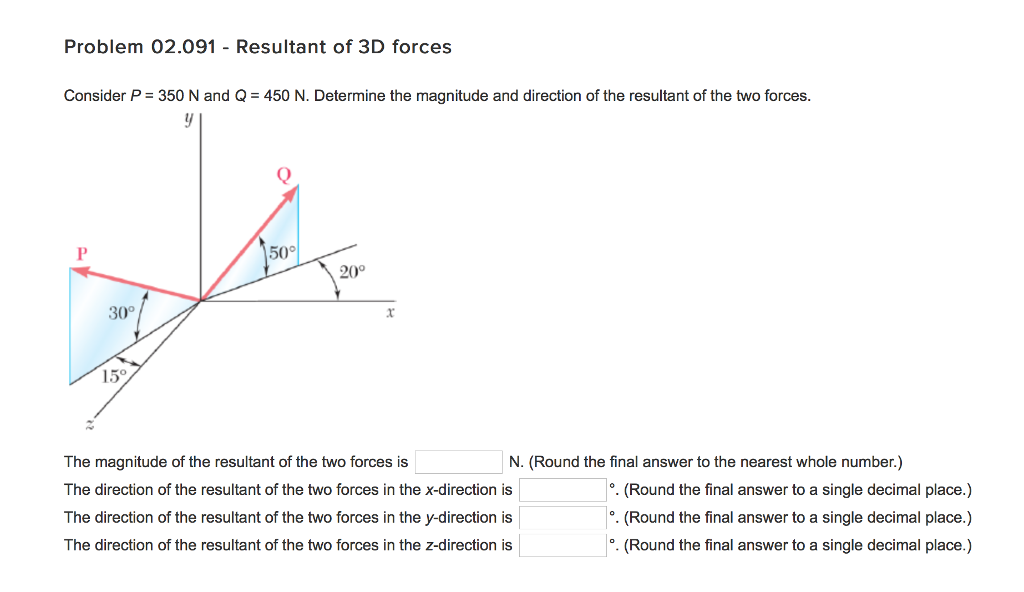 Solved Consider P 350 N And Q 450 N Determine The