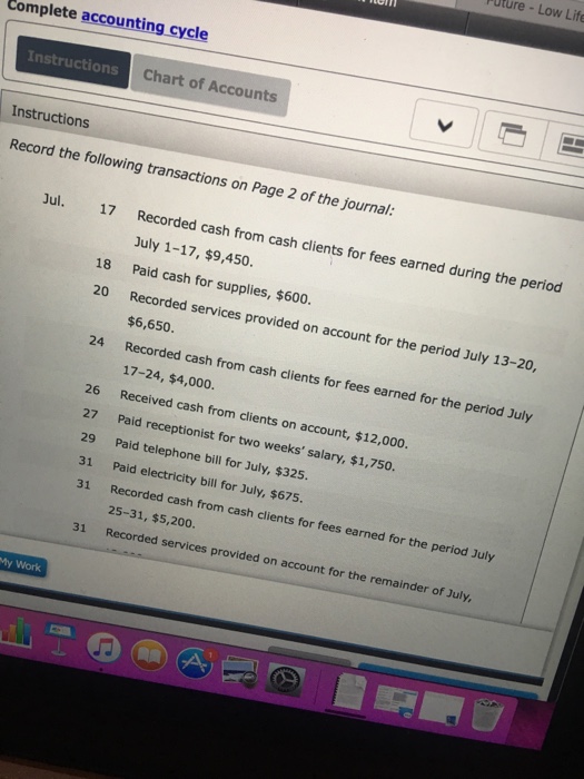 Recorded cash from cash clients for fees earned | Chegg.com
