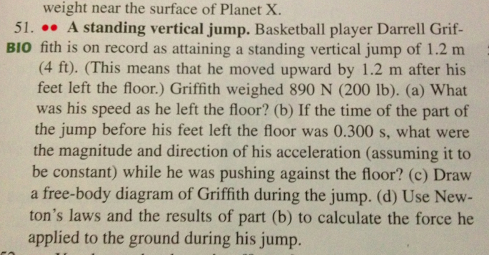 Solved A standing vertical jump. Basketball player Darrell | Chegg.com