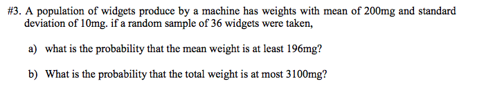 Solved A population of widgets produce by a machine has | Chegg.com