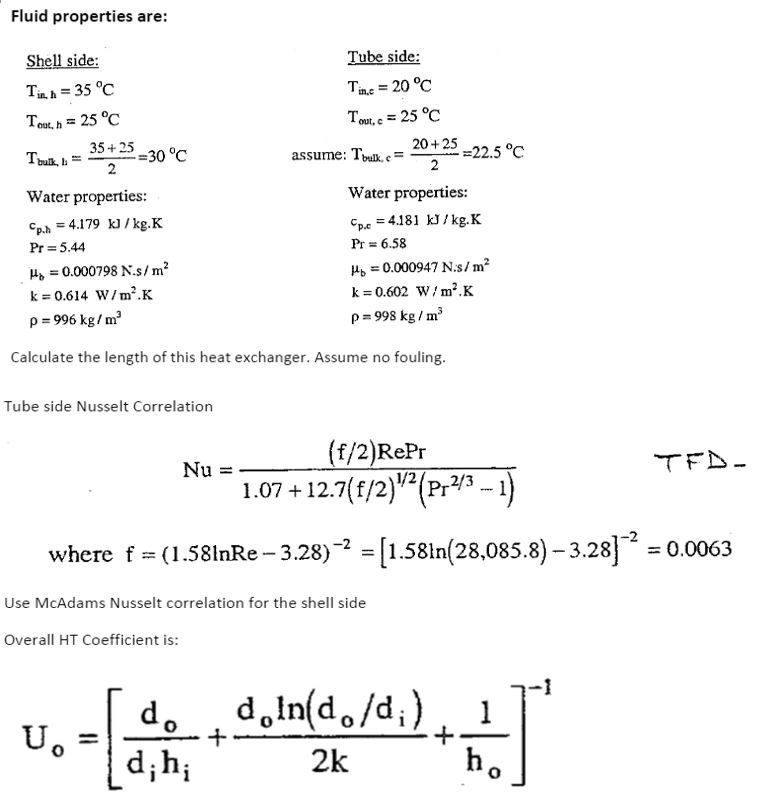 Solved Distilled water at a flow rate of 80,000 kg/hr enters | Chegg.com
