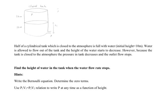 Solved Half of a cylindrical tank which is closed to the | Chegg.com