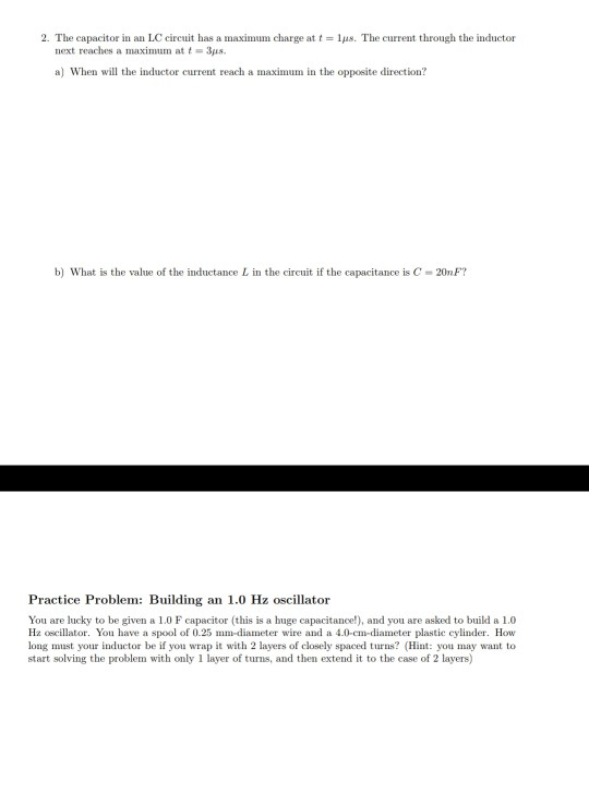 Solved 2. The capacitor in an LC circuit has a maximum | Chegg.com