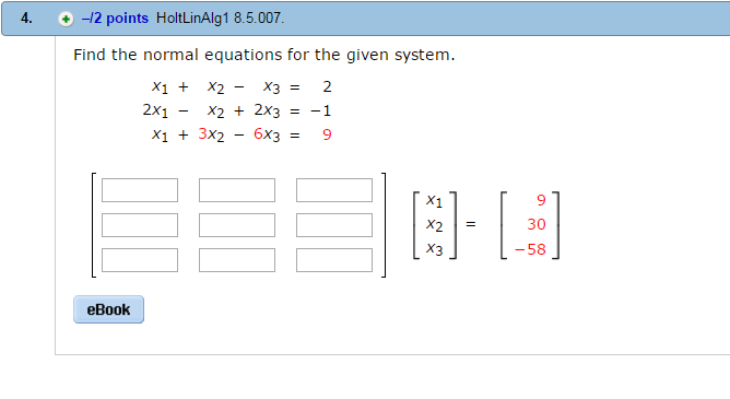 Solved Find the normal equations for the given system. x_1 | Chegg.com