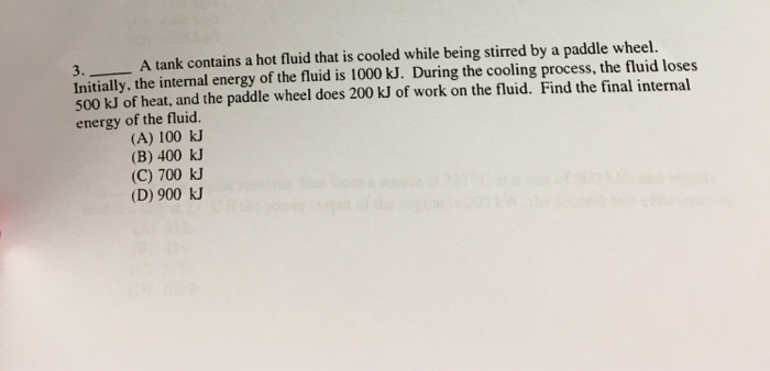 Solved A tank contains a hot fluid that is cooled while | Chegg.com