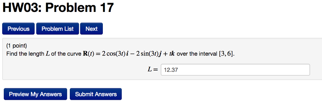 Solved HW03: Problem 17 PreviouS Next (1 point) Find the | Chegg.com