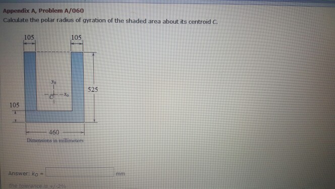 Solved Appendix A, Problem A/060 Calculate the polar radius | Chegg.com