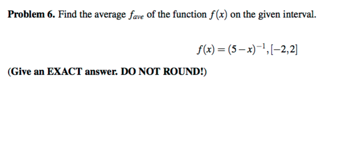 Solved Find the average f_ave of the function f (x) on the | Chegg.com