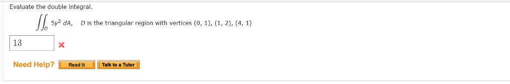 Solved Evaluate the double integral. Int_D 5y^2 dA, D is | Chegg.com