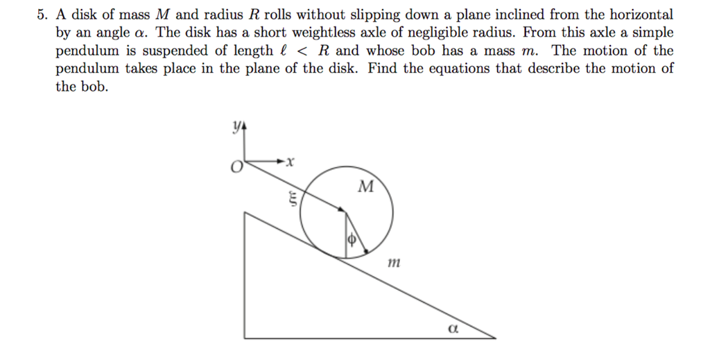 A disk of mass M and radius R rolls without slipping | Chegg.com