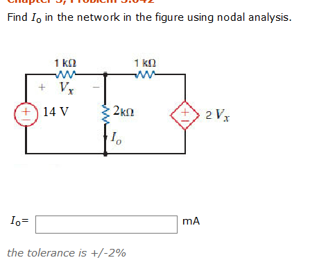 Solved Find I_o in the network in the figure using nodal | Chegg.com